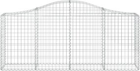 Klenuté gabionové koše 15ks 200x30x80/100 cm pozinkované železo 3145422