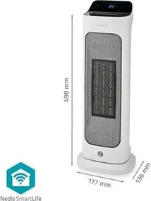 Nedis HTFA20WTW bílá / Keramické PTC topidlo / SmartLife / Wi-Fi / 200