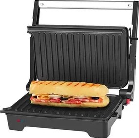 ECG S 2070 Panini černá / sedvičovač  panini / 700 W / nepřilnavý povr