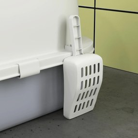 Kočkolit s víkem Kočkolit s lopatkou Spodní zásuvka Vstupní pedál pro kočky do 5 kg 40,5x52x39 cm Šedý