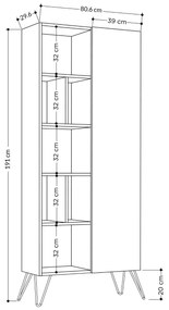 JOCASTA, regál kombinovaný, knihovna, bílý