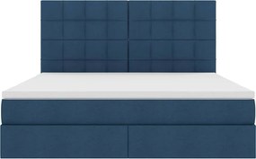 Postel s úložným prostorem a matrací Modrá 160 x 200 cm textil 3371795