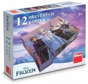 Dino Kostky kubus Ledové království/Frozen dřevo 12 ks