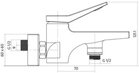 Cersanit CROMO - vanová baterie, chrom, S951-011