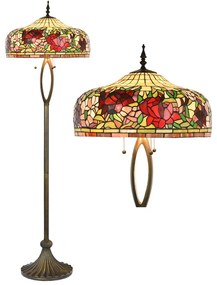 Stojací lampa Tiffany Rosa - Ø 48*165 cm E27/max 3*60W