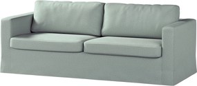 Potah na pohovku IKEA  Karlstad 3-místná, nerozkládací, dlouhý barva zelená látka pletený vzor
