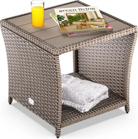 Casaria Polyratanový stolek VEDIS krémový 45×45×40 cm