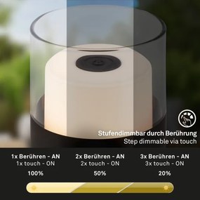 Brilo - LED Stmívatelná venkovní nabíjecí stolní lampa LILET LED/2W/5V IP44