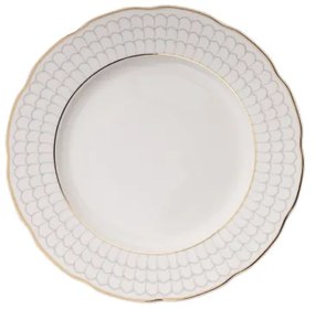 Jídelní sada 24 ks bílá/zlatá/porcelán