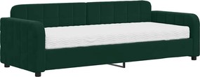 Válenda s matrací tmavě zelená 80 x 200 cm samet 3196900