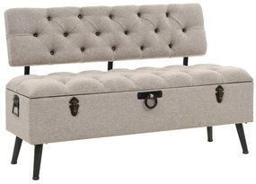 Úložná lavice s opěradlem 110 cm krémová textil 339298