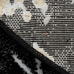 Dywany Łuszczów, Kusový koberec Allure 1963 black/gold kruh, 200x200 (průměr) kruh, černá, kancelář