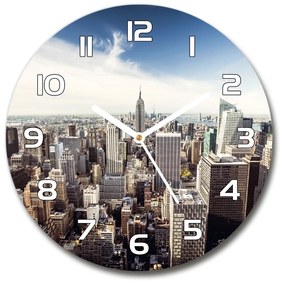 Wallmuralia Skleněné hodiny kulaté New York fi 30 cm