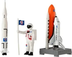 TEDDIES Vesmírná sada astronaut a raketoplán / 6 ks / kov/plast / od 3