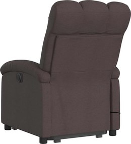 Elektrické zvedací masážní polohovací křeslo tmavě hnědé textil 3204133
