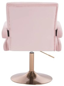 LuxuryForm Židle BOSTON VELUR na zlatém talíři - světle růžová