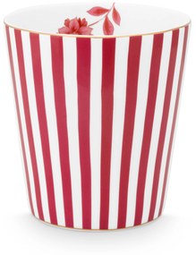 Pip Studio Royal stripes hrnek 270ml, bílo-tmavě růžový