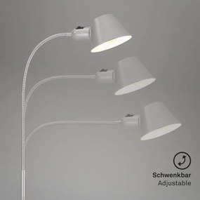 Brilo - Flexibilní stojací lampa 1xE27/10W/230V stříbrná