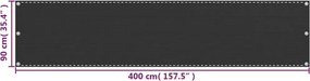 vidaXL Balkonová zástěna 90 x 400 cm HDPE [42314] Barva: Černá
