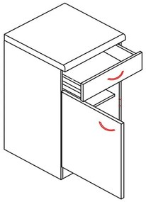 Dolní kuchyňská skříňka Tiago US50, dub san remo/šedá, šířka 50 cm