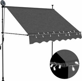 Ručně zatahovací markýza s LED světlem 100 cm antracitová 145862