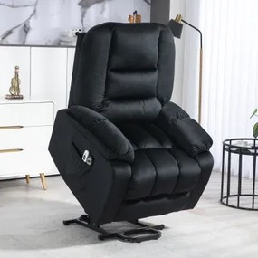HOMCOM elektrické křeslo pro vstávání elektrické relaxační křeslo 8 bodů vibrační masáže 85 x 94 x 107 cm černá