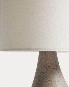 Bílá/světle šedá stolní lampa s textilním stínidlem (výška 77 cm) Viona – Kave Home