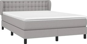 Box spring postel s matrací světle šedá 140 x 200 cm textil 3126565