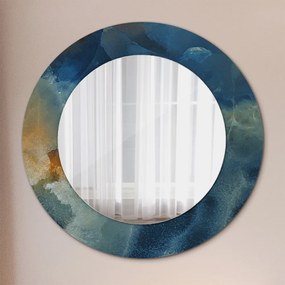 Kulaté zrcadlo tištěný rám Mramor onyx fi 50 cm