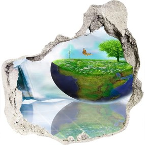 Wallmuralia Díra 3D fototapeta nástěnná Ekologické zásoby 75x75 cm
