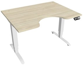 Hobis Motion Elektr. nastavitelný stůl 120x90 s pamětí - HOBIS ERGO MOTION MSE 3M 1200 Dekor stolové desky: akát, Barva kovové podnože: bílá