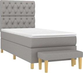 Box spring postel s matrací světle šedá 80 x 200 cm textil 3137349