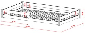 Lano Furniture Dětská postel ZOFIA šedá Rozměr (cm): 120x200