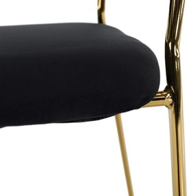 Designové jídelní křeslo, černá Velvet látka/gold chrom zlatý, DASMIN TYP 1