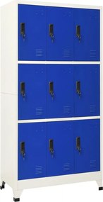 vidaXL Uzamykatelná skříň 90 x 45 x 180 cm ocel [339810] Barva: Šedá a modrá