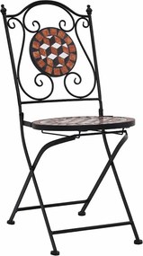 3dílný mozaikový bistro set keramický terakotový 279689