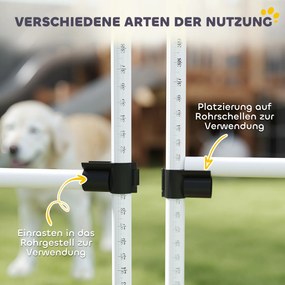 PawHut agility překážková sada pro výcvik psů 4 překážky slalomové tyče plastové bílé 99x65x94cm pro aktivní výcvik psů | Aosom.de