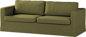 Potah na pohovku IKEA Karlstad 3-místná, nerozkládací, dlouhý barva zelená látka pletený vzor