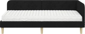 Rohový rám postele Černý 90 x 190 cm textil 3394111