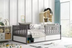 BMS Group Dětská postel včetně roštu a matrace Smart 160x80 grafit