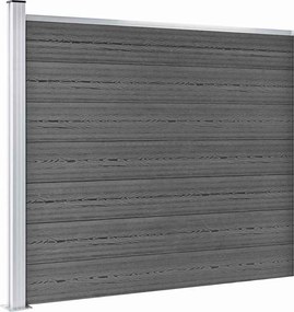Zahradní plot WPC 699 x 146 cm černý 3070461