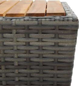 3dílný bistro set s poduškami šedý polyratan a sklo 3278746