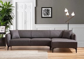 HANAH HOME rohová pohovka BELISSIMO vpravo tmavě šedá 560ARE1802
