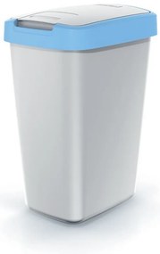 Odpadkový koš s barevným víkem, 12 l, modrá / šedá