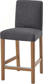 BERGMUND Barová stolička s opěrkou, vzor dub/Gunnared šedá, 62 cm