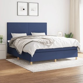 Box spring postel s matrací modrá 160x200 cm textil 3142191