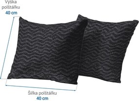 Bielastické potahy CRISTINA antracitová povlaky na polštářky 2 ks (40 x 40 cm)