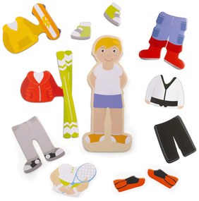 Bigjigs Toys Magnetické oblékací puzzle sportovní aktivity