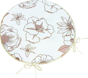 Bellatex Sedák Adéla kulatý hladký Oranžová,Bílá 40 cm, (průměr)