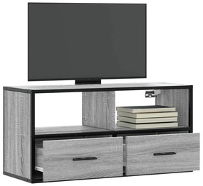 TV skříňka šedá sonoma 80 x 31 x 39,5 cm kompozitní dřevo a kov